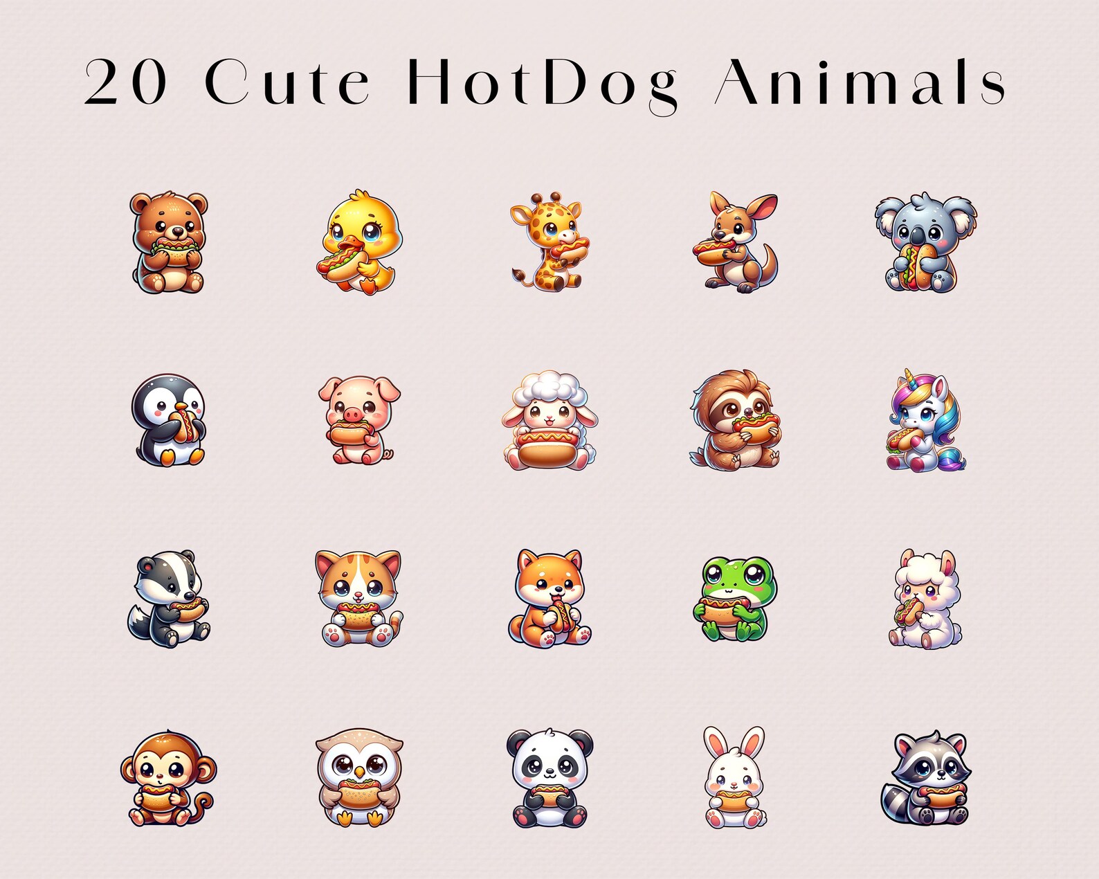 Cute Hot Dog Animals Cute Fast Food Animal Clips Clipart Transparent ...