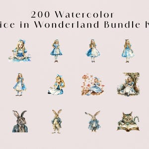 Watercolour Alice in Wonderland Clipart Fairytale Clipart Fairy Tale ...