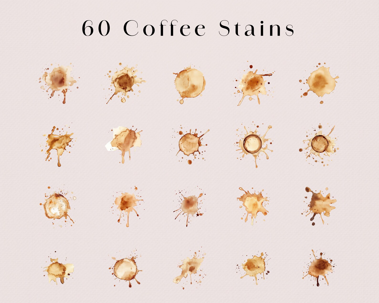 Coffee Stains Clip Art Digital Coffee and Espresso Ring Overlays ...