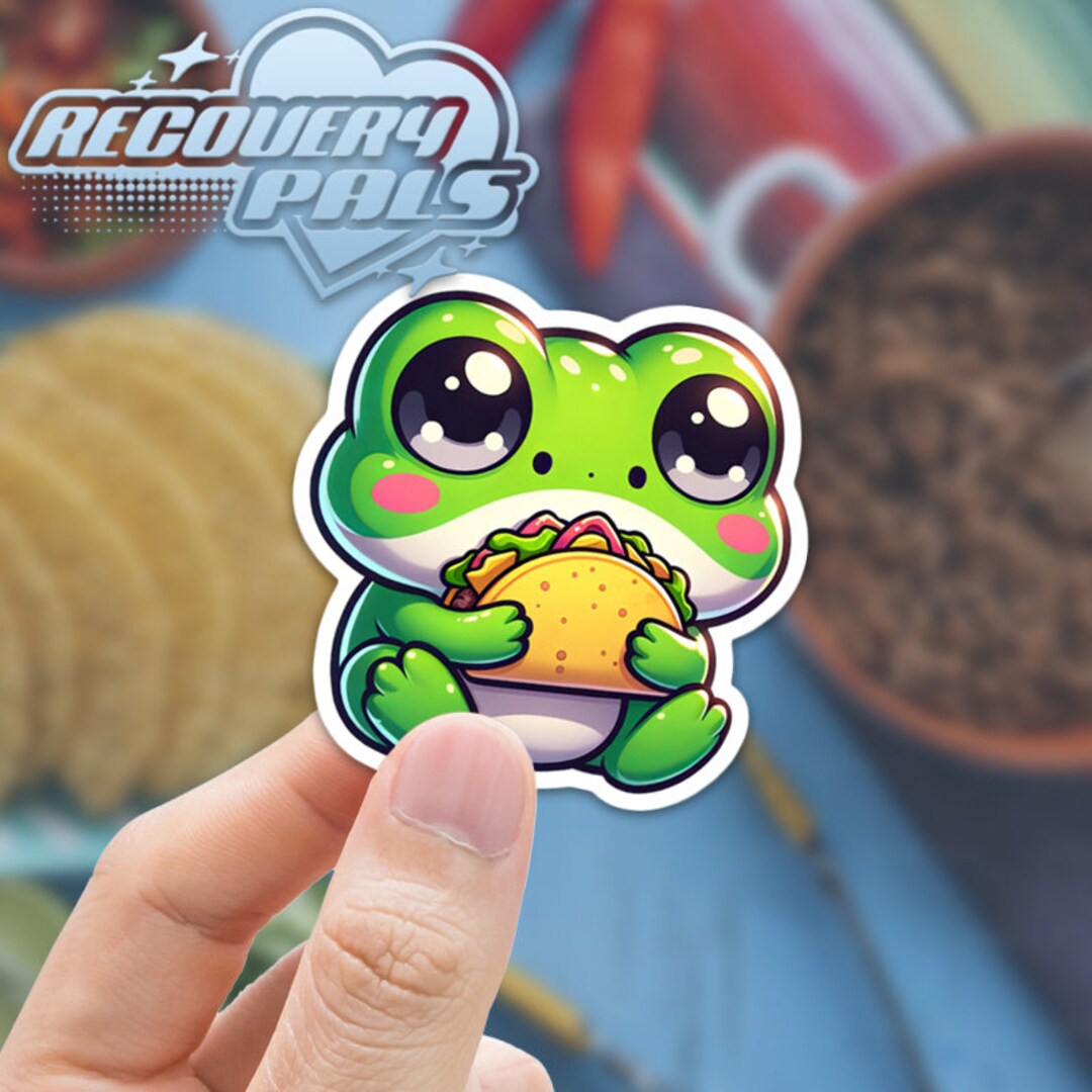 Frog Sticker Taco Stickers Cute Sticker Kawaii Stickers Anime Animal ...