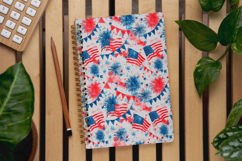 Red White and Blue Watercolor Digital Papers Bundle American Patriotic ...
