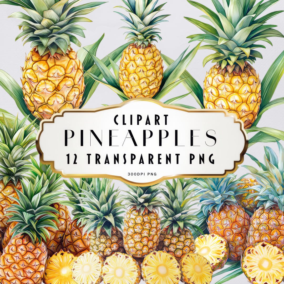 Watercolor Pineapple Clipart Tropical Clip Art Summer Clip Art ...