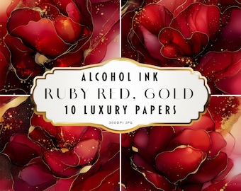 Violet and Gold Floral Alcohol Ink Pattern, Elegant and Glamorous ...