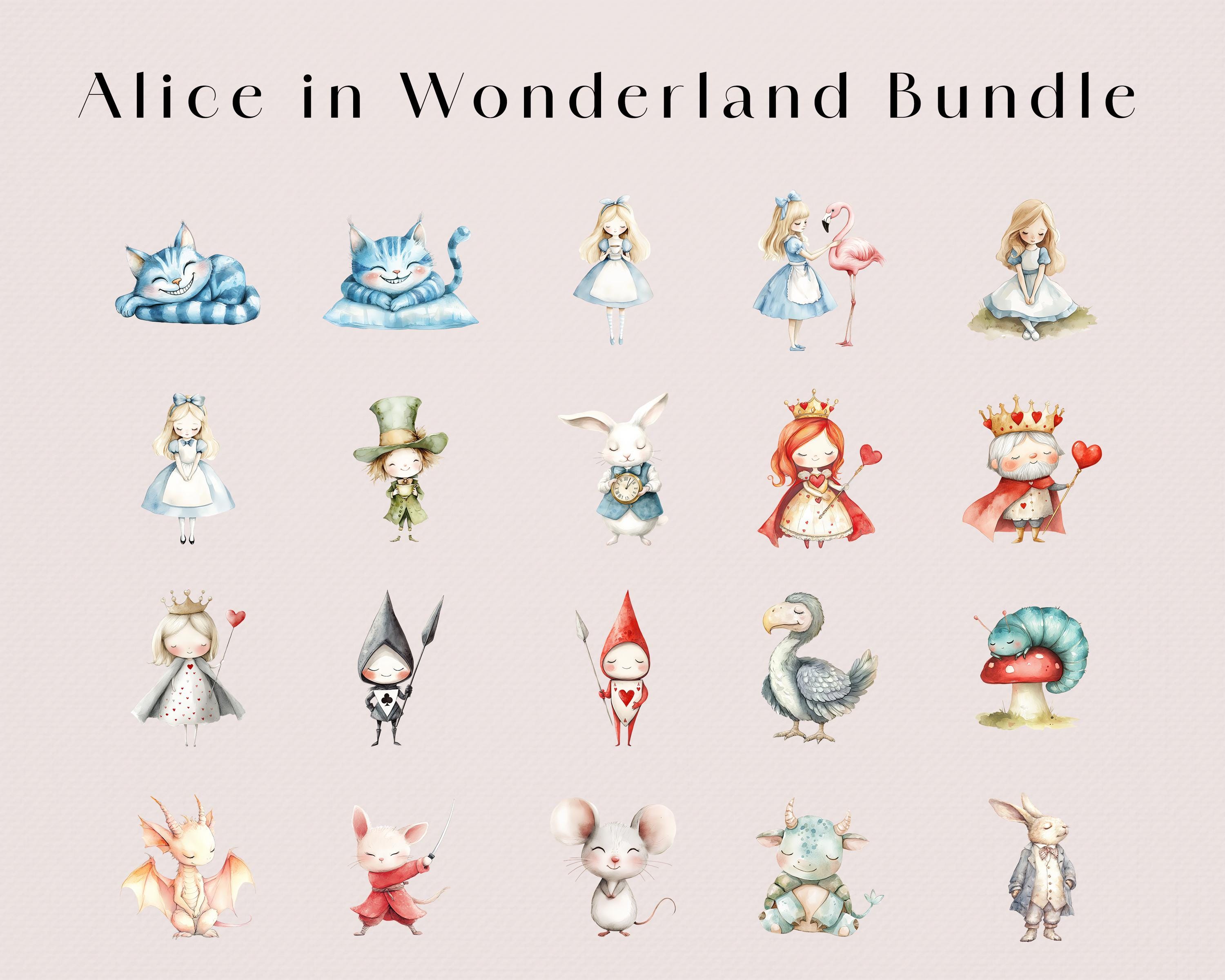 Watercolor Alice in Wonderland Clipart Collection Classic Story Clipart ...