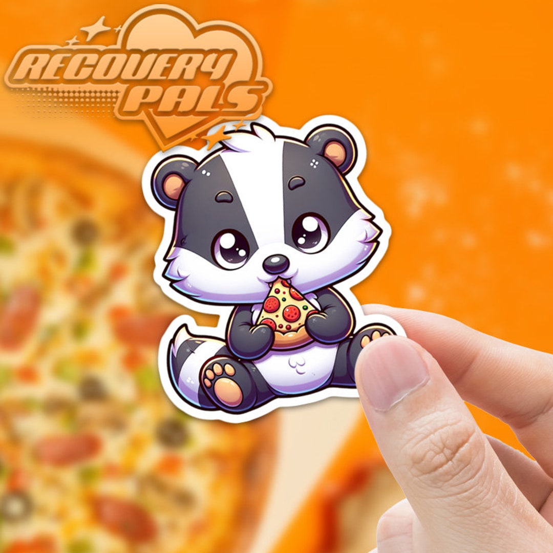 Badger Sticker Pizza Stickers Cute Sticker Kawaii Stickers Anime Animal ...