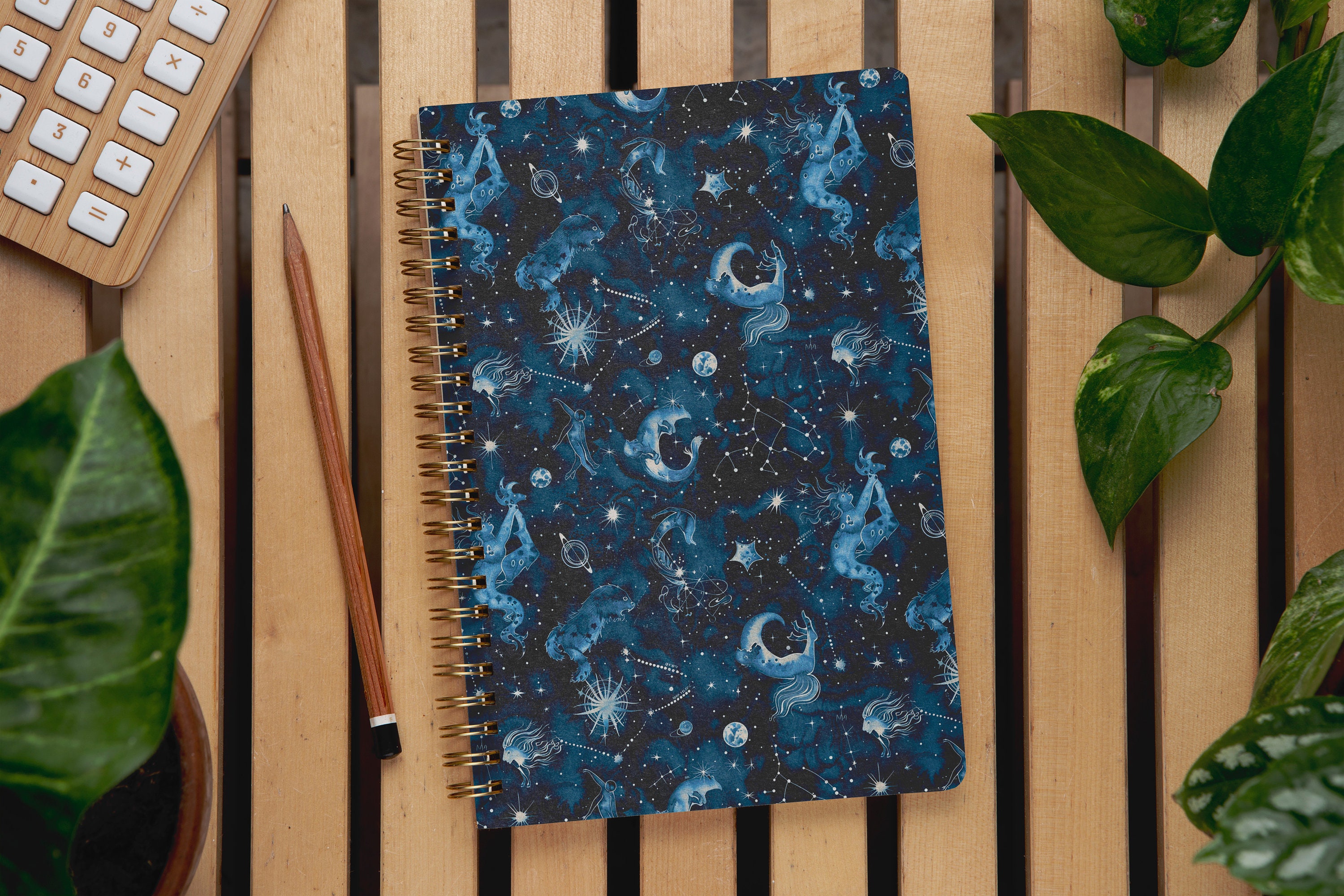 Watercolor Celestial Digital Paper, Zodiac Patterns Background ...