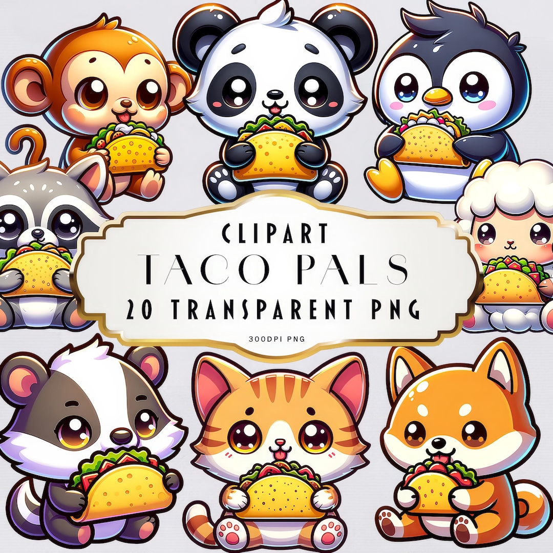 Cute Taco Animals Cute Fast Food Animal Clips Clipart Transparent PNG ...