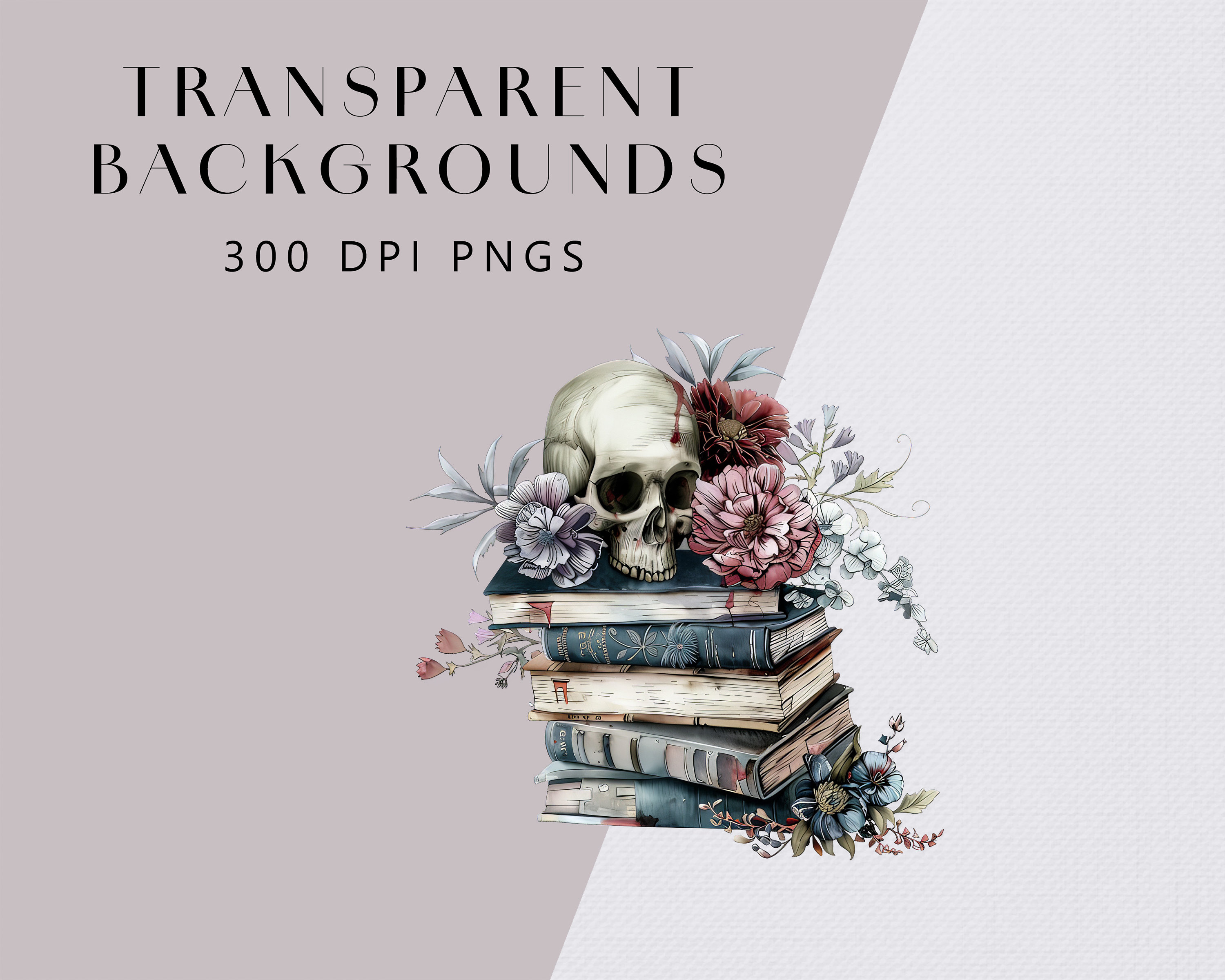 Watercolor Gothic Books Clipart, Goth Book Bundle PNG, Witchcraft Books ...