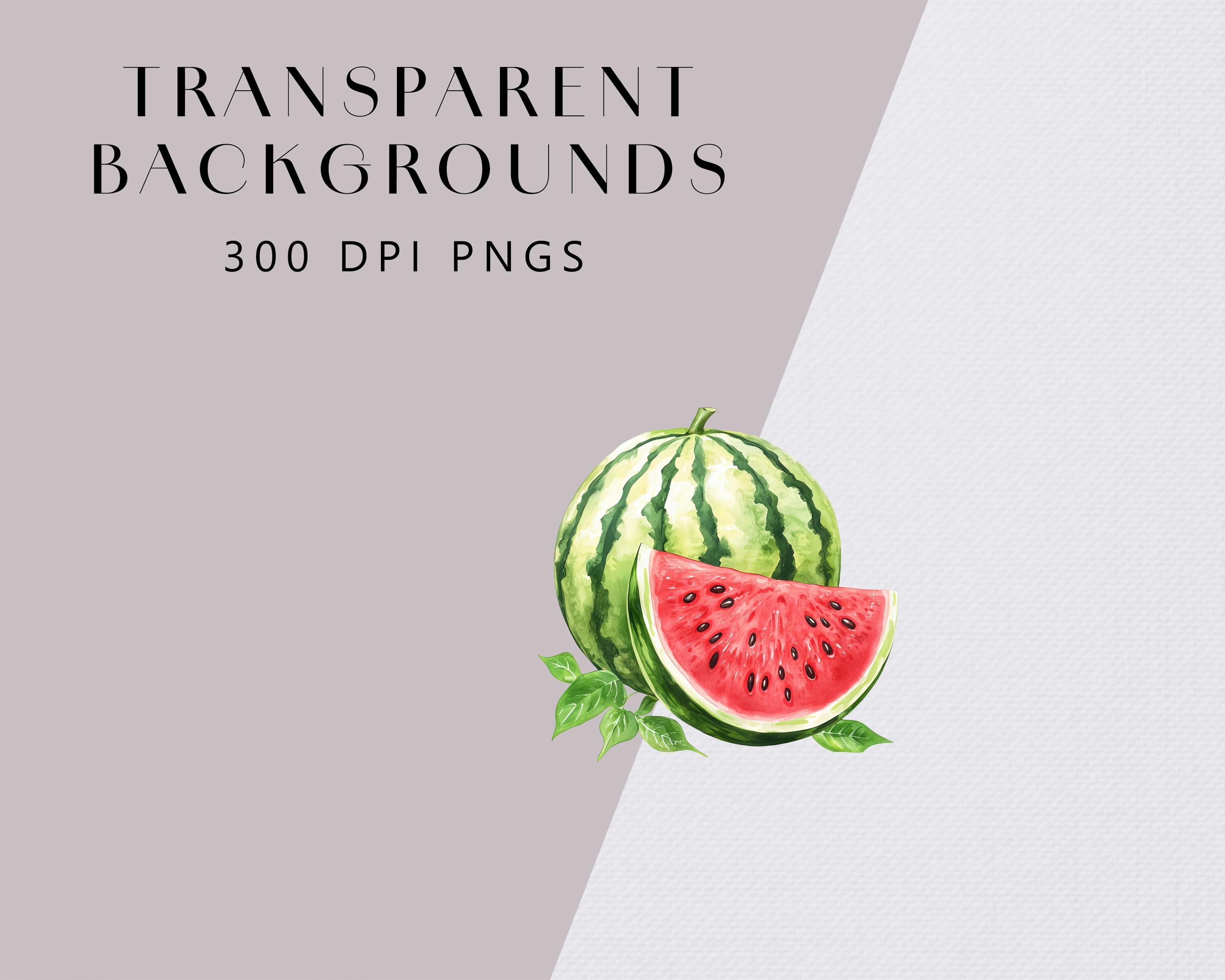 Watercolor Watermelon Clipart PNG Digital Download Hand Painted Fruit ...