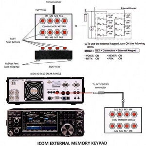 External Memory Keypad (8 Buttons) for ICOM Transceivers - Etsy