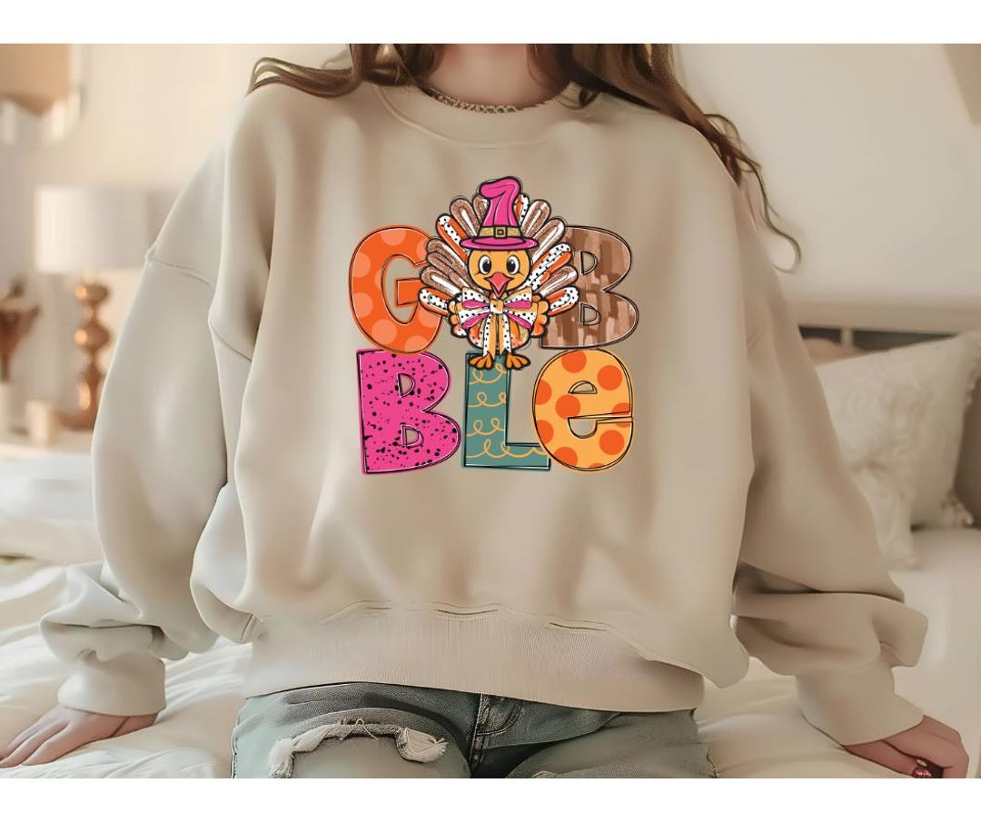Colorful Turkey Crewneck Sweatshirt for Women, Thanksgiving Fall ...