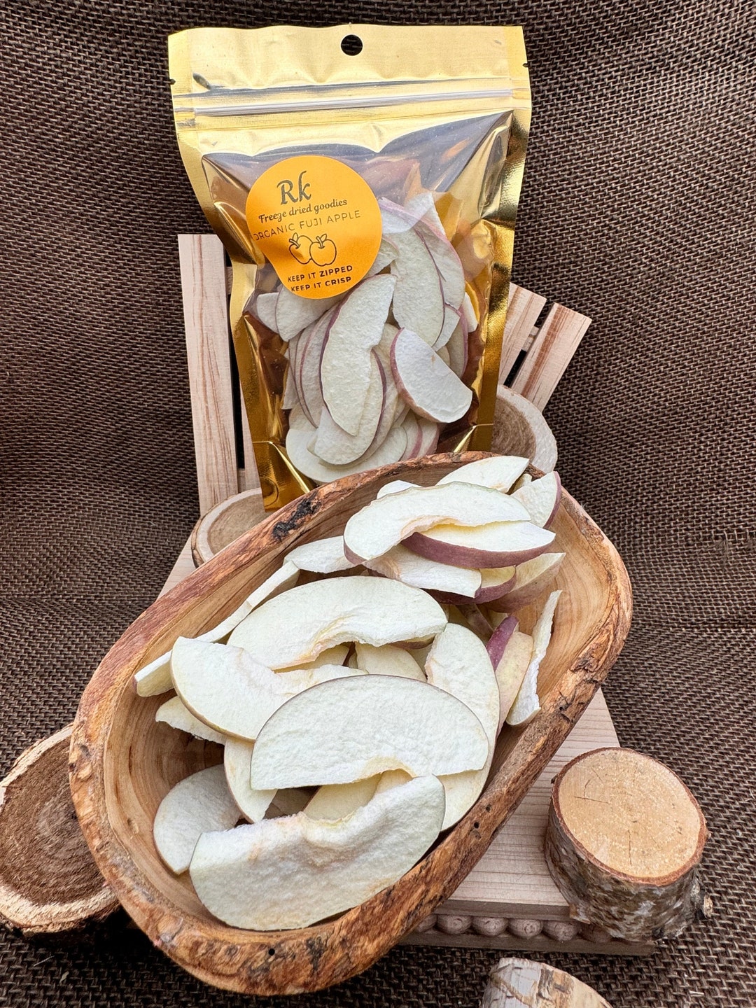 Organic Freeze Dried FUJI APPLES SLICES Healthy Freeze Dried Fruit ...