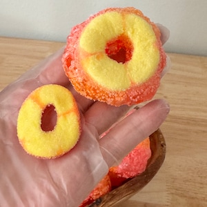 Freeze Dried Peach Puff Rings-gummy Peaches Ring Candy Freeze Dried ...