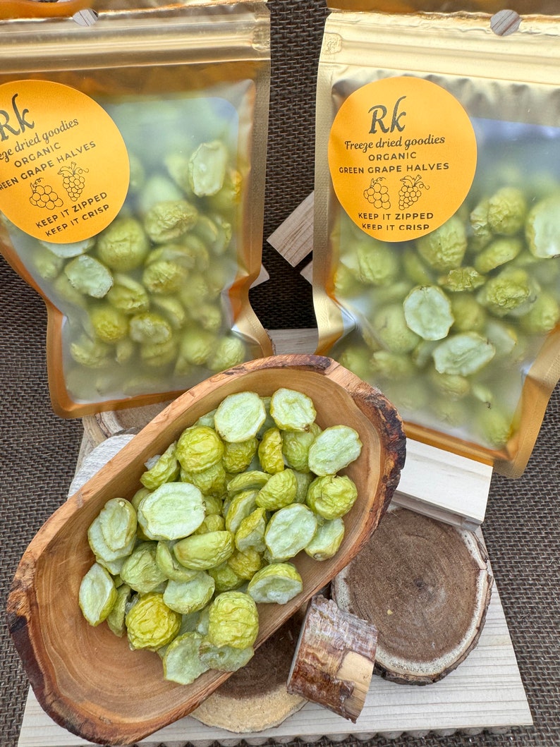 Freeze Dried ORGANIC GREEN GRAPE Halves Healthy Freeze Dried Fruit ...