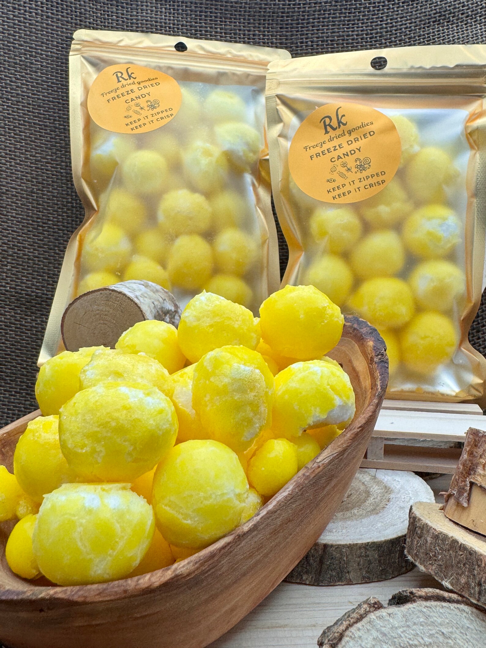 Freeze Dried Lemon Puffs Candy-freeze Dried Hard Sour Crunchy Candy ...