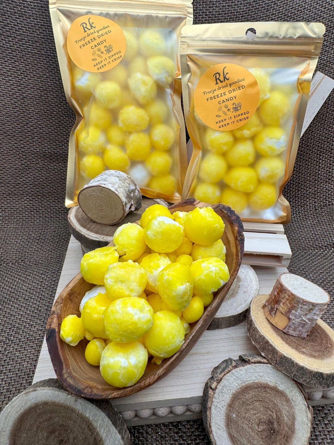 Freeze Dried Lemon Puffs Candy-freeze Dried Hard Sour Crunchy Candy ...