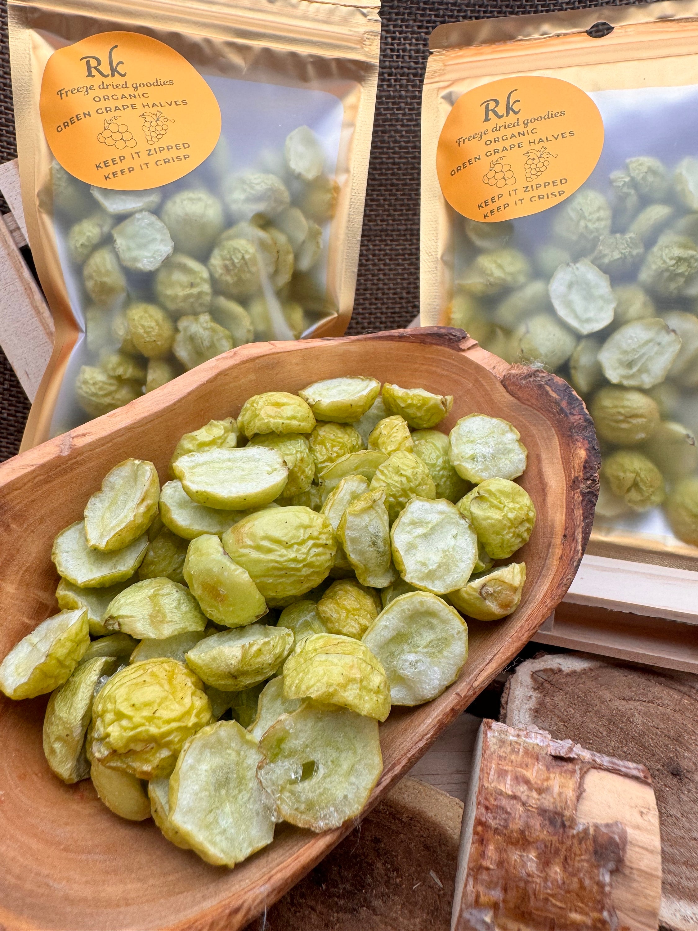 Freeze Dried ORGANIC GREEN GRAPE Halves Healthy Freeze Dried Fruit ...
