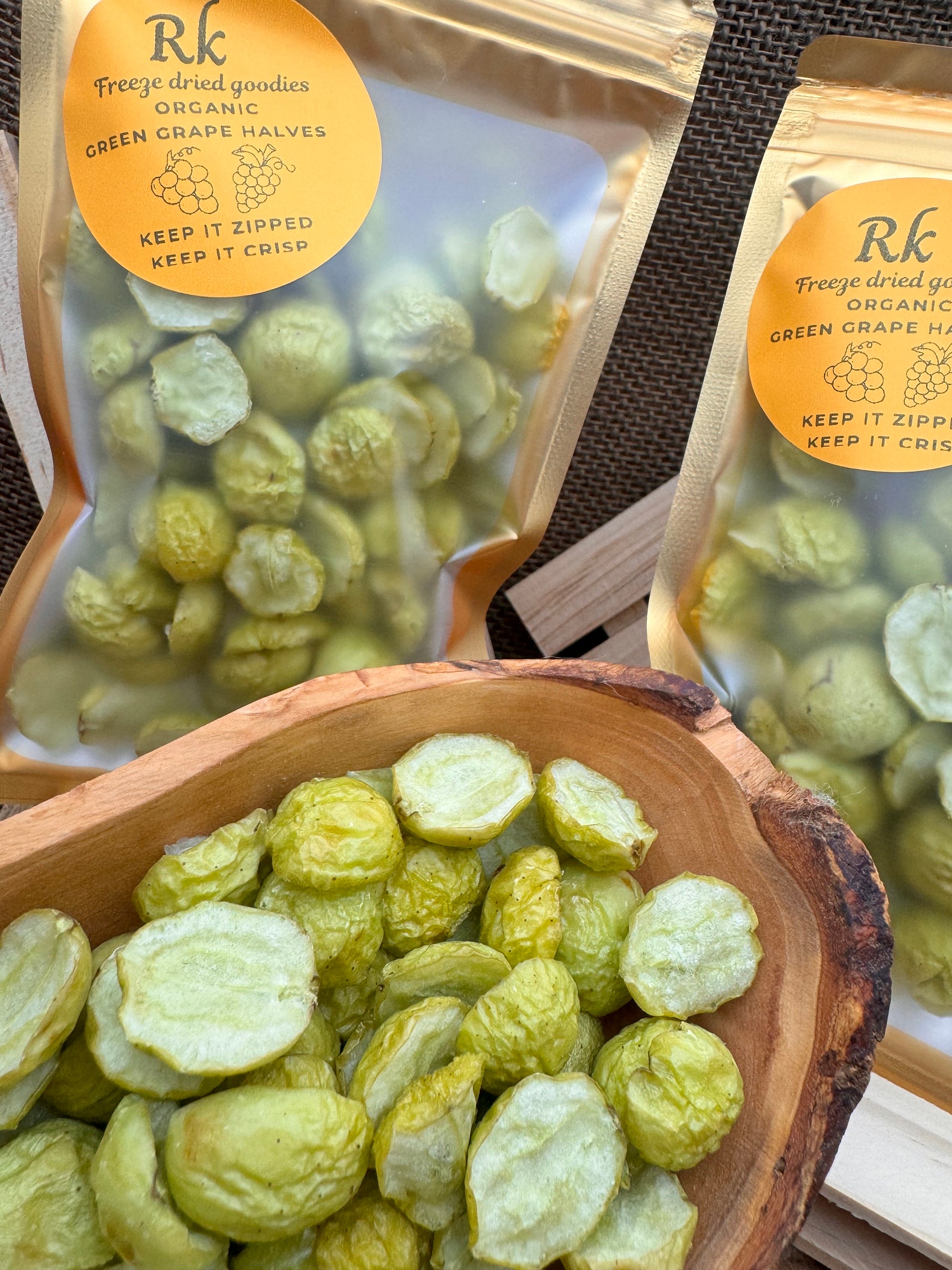 Freeze Dried ORGANIC GREEN GRAPE Halves Healthy Freeze Dried Fruit ...