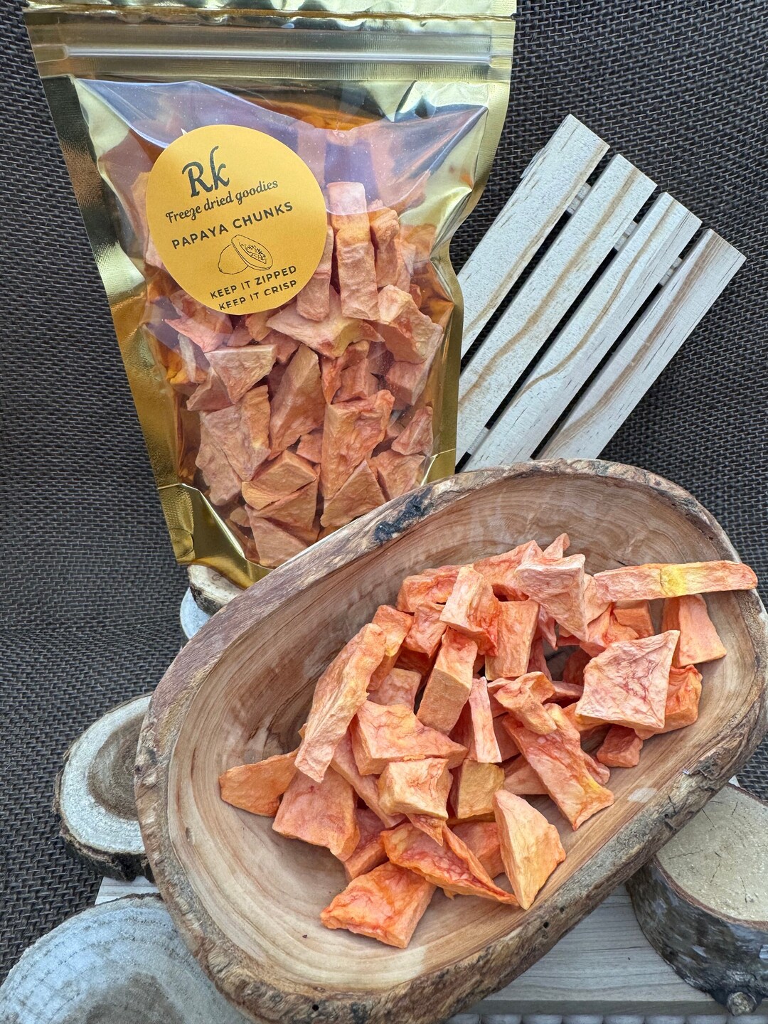 Freeze Dried PAPAYA CHUNKS Healthy Fruit Snacks-healthy Kids Food ...