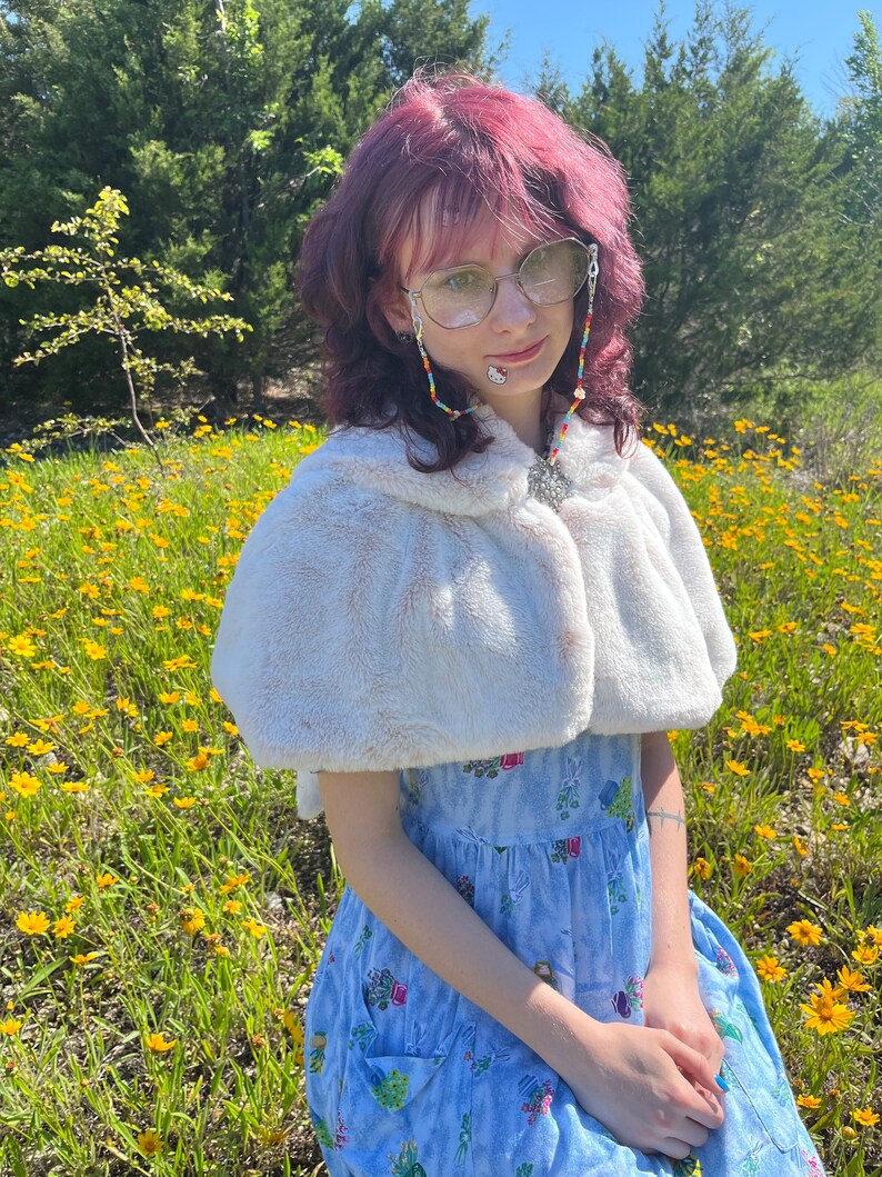 Arctic Rabbit Hood, Furry Caplet, EGL Fashion, Prototype Discout - Etsy