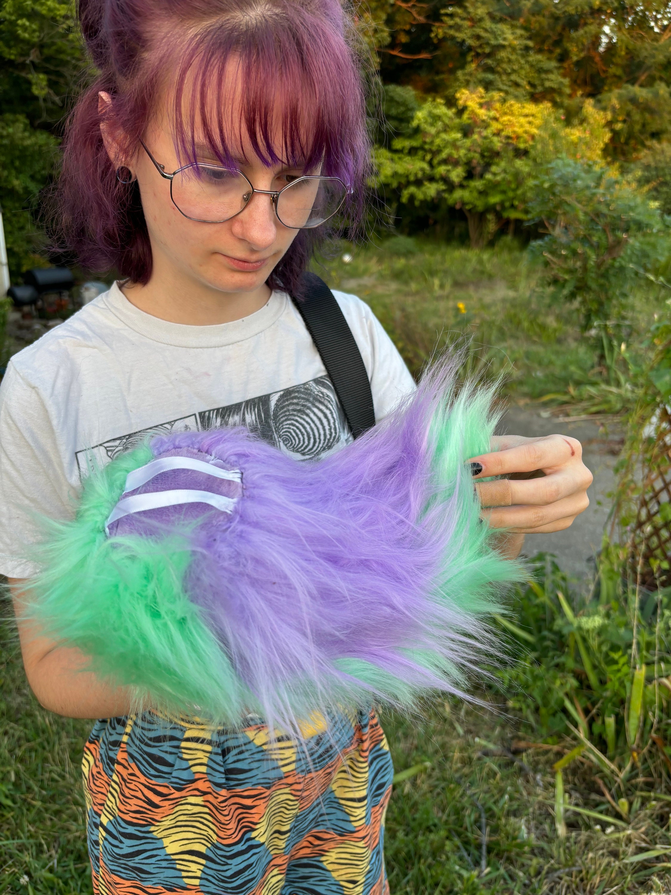 Small Minty Nub Tail, Purple and Green Variant - Etsy