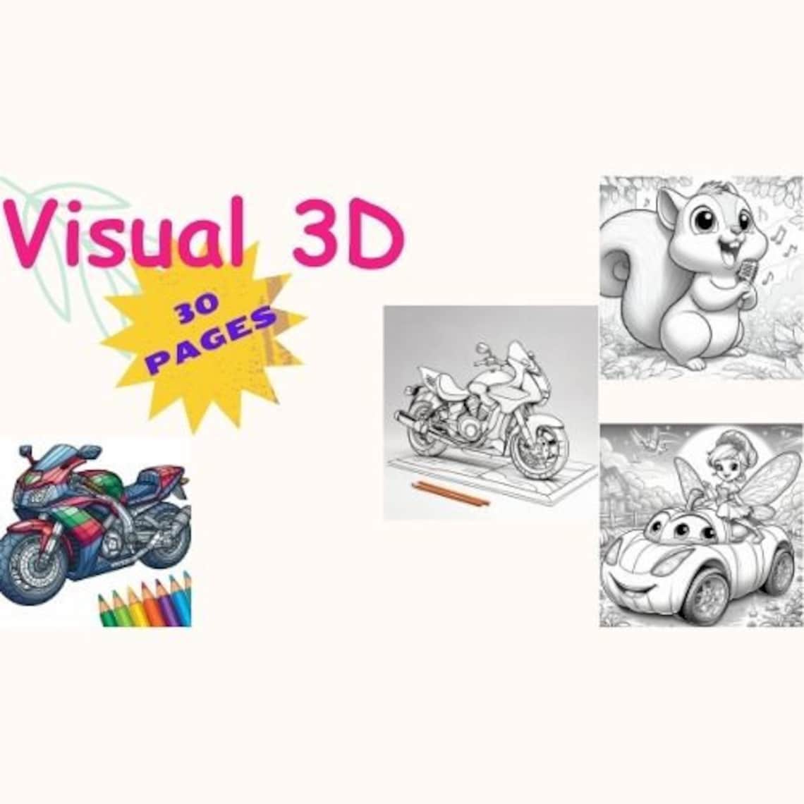 30 3D Themed Children's Coloring Pages That Can Be Downloaded Instantly ...