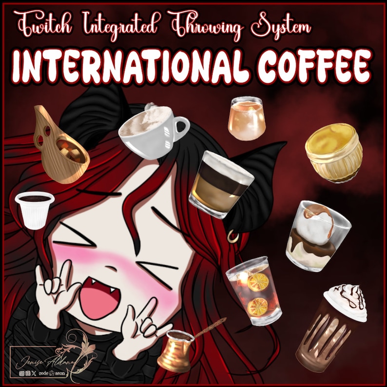 Vtuber Asset - International Coffee Throwables - Etsy
