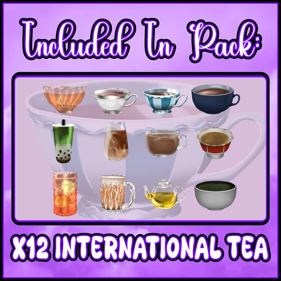Vtuber Asset - International Tea Throwables - Etsy