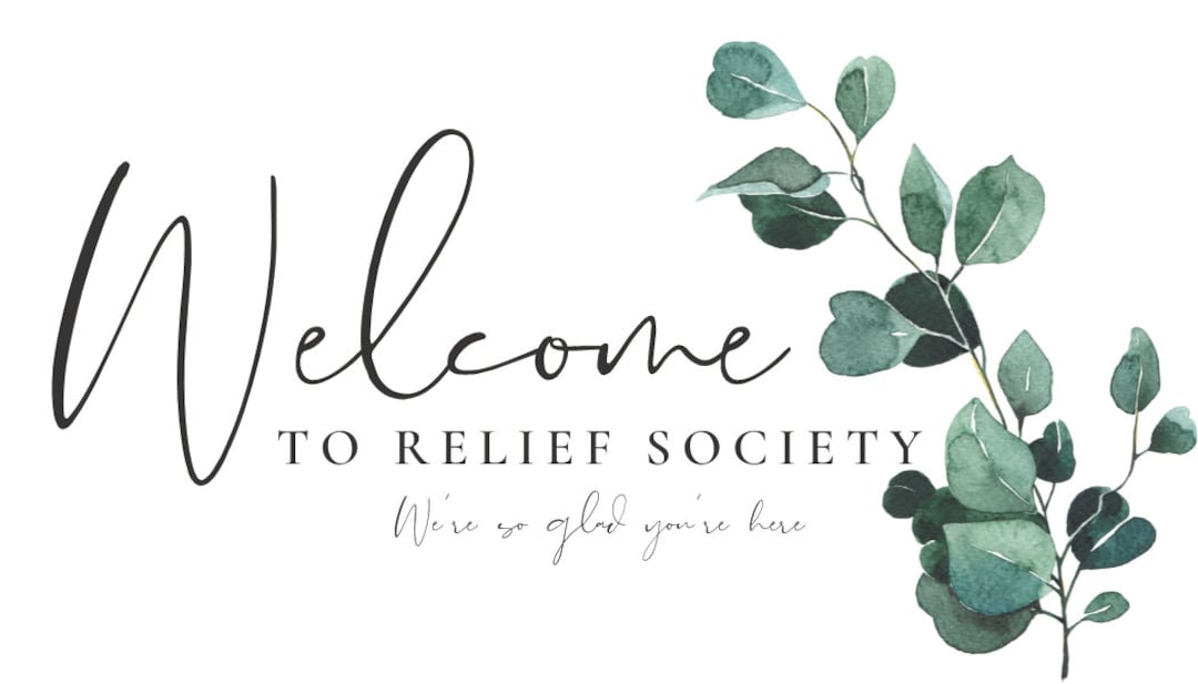 Welcome to Relief Society Printable Tag- Instant Download - Etsy