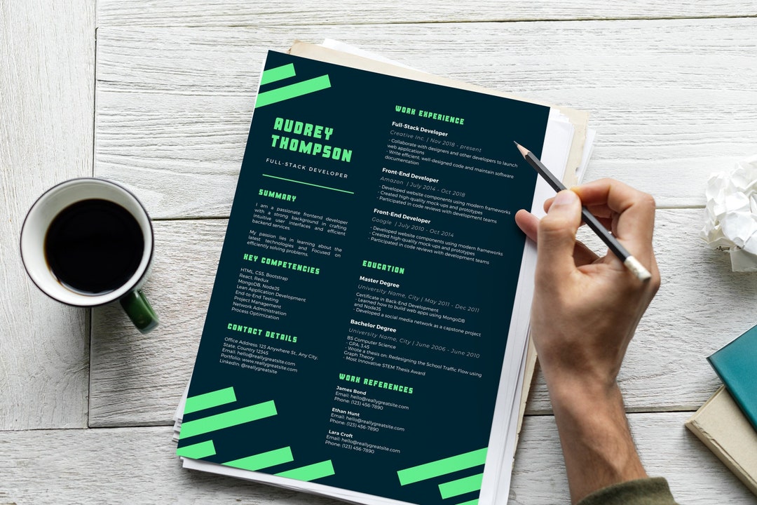 Editable Modern Resume Template and Cover Letter With Canva / Modern ...