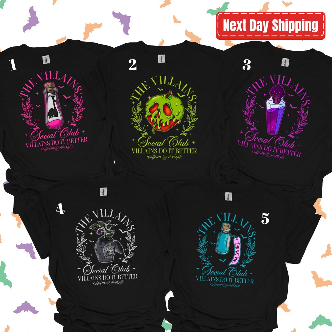 Disney Villains Social Club Shirts, Bad Witches Club Shirt, Disney ...