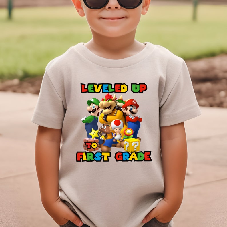 Custom Mario Leveled up Shirt: Back to School Graduation Tee - Etsy