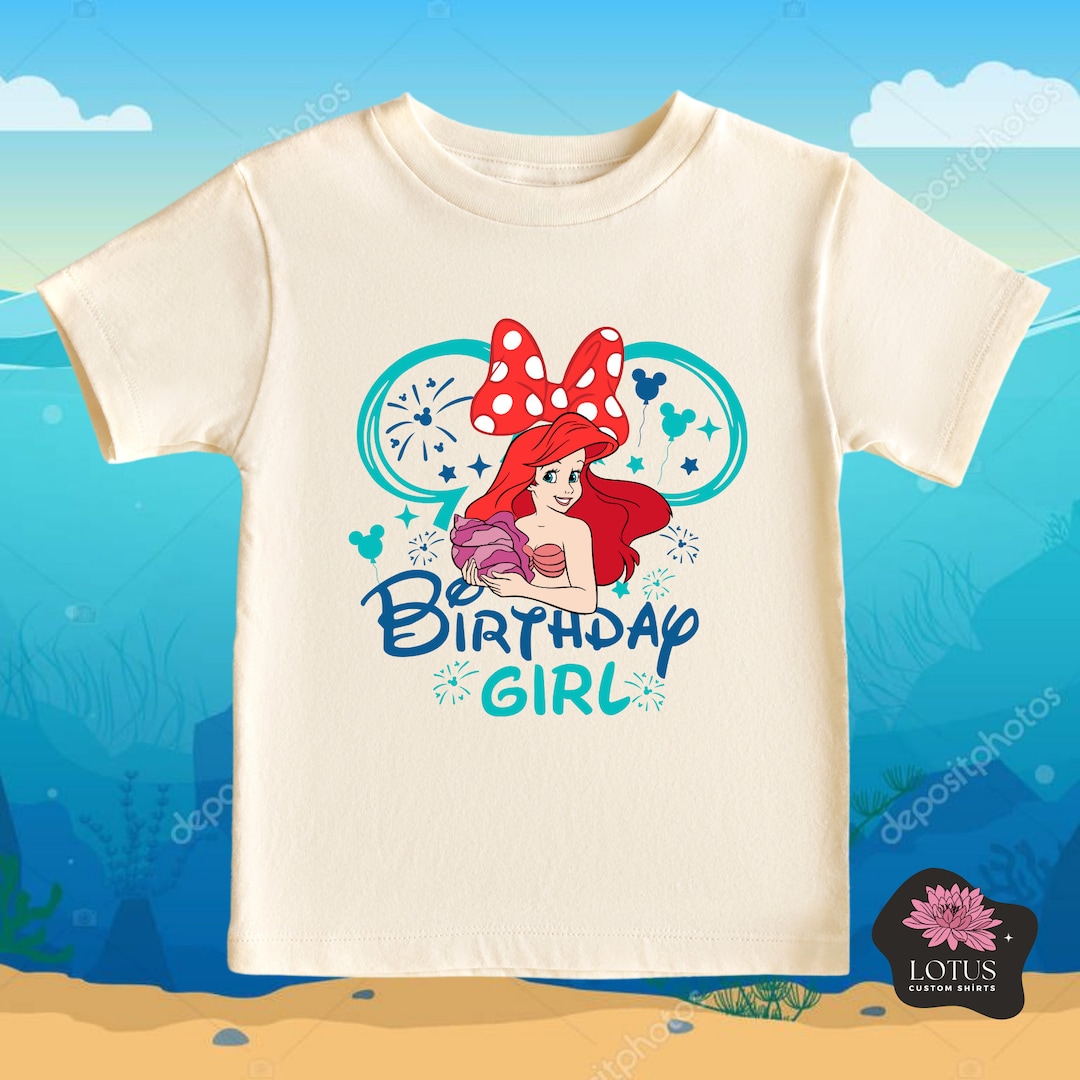 The Little Mermaid Birthday Girl Shirt, Disney Birthday Girl Shirt ...