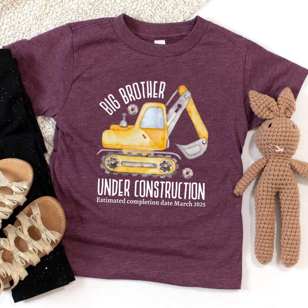 Big Brother Under Construction, Custom Date Shirt, Pregnancy ...