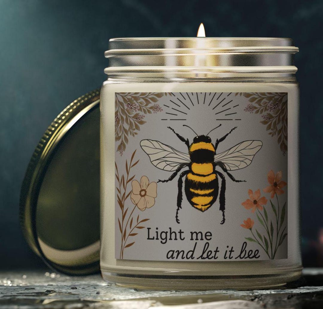 Bee Scented Candle: Eco-friendly Coconut Apricot Wax, Floral Decor - Etsy