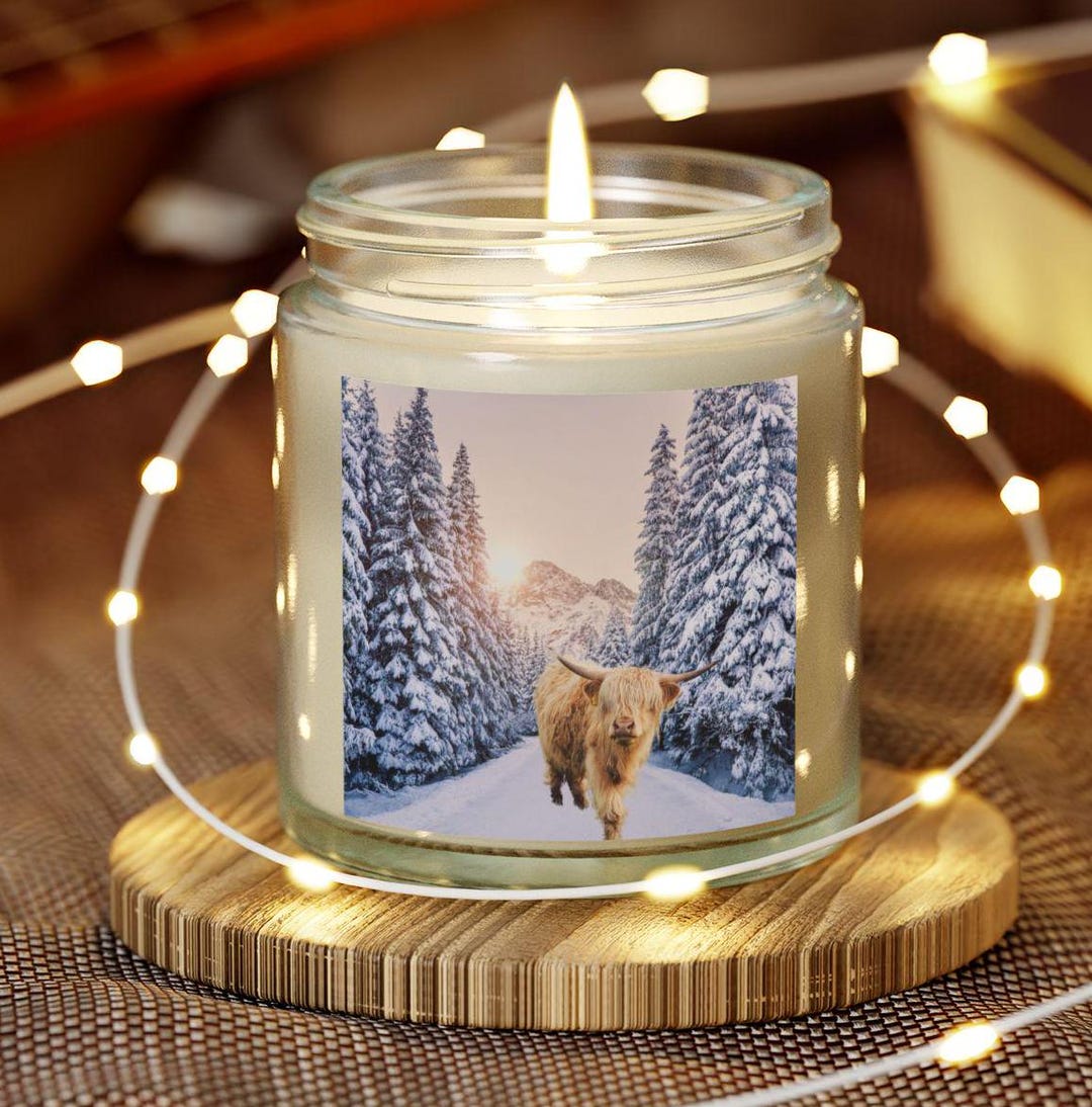 Highland Cow Scented Candle, Highland Cow Candle, Cozy Home Decor, Gift ...