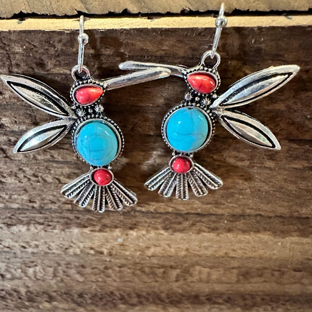 Boho Hippie Vintage Native American Thunderbird Türkis Ohrhänger ...