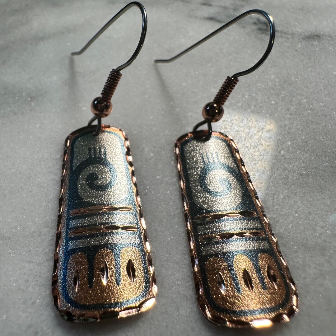 Handcrafted Boho Copper Native American Wire Drop Earrings - Etsy