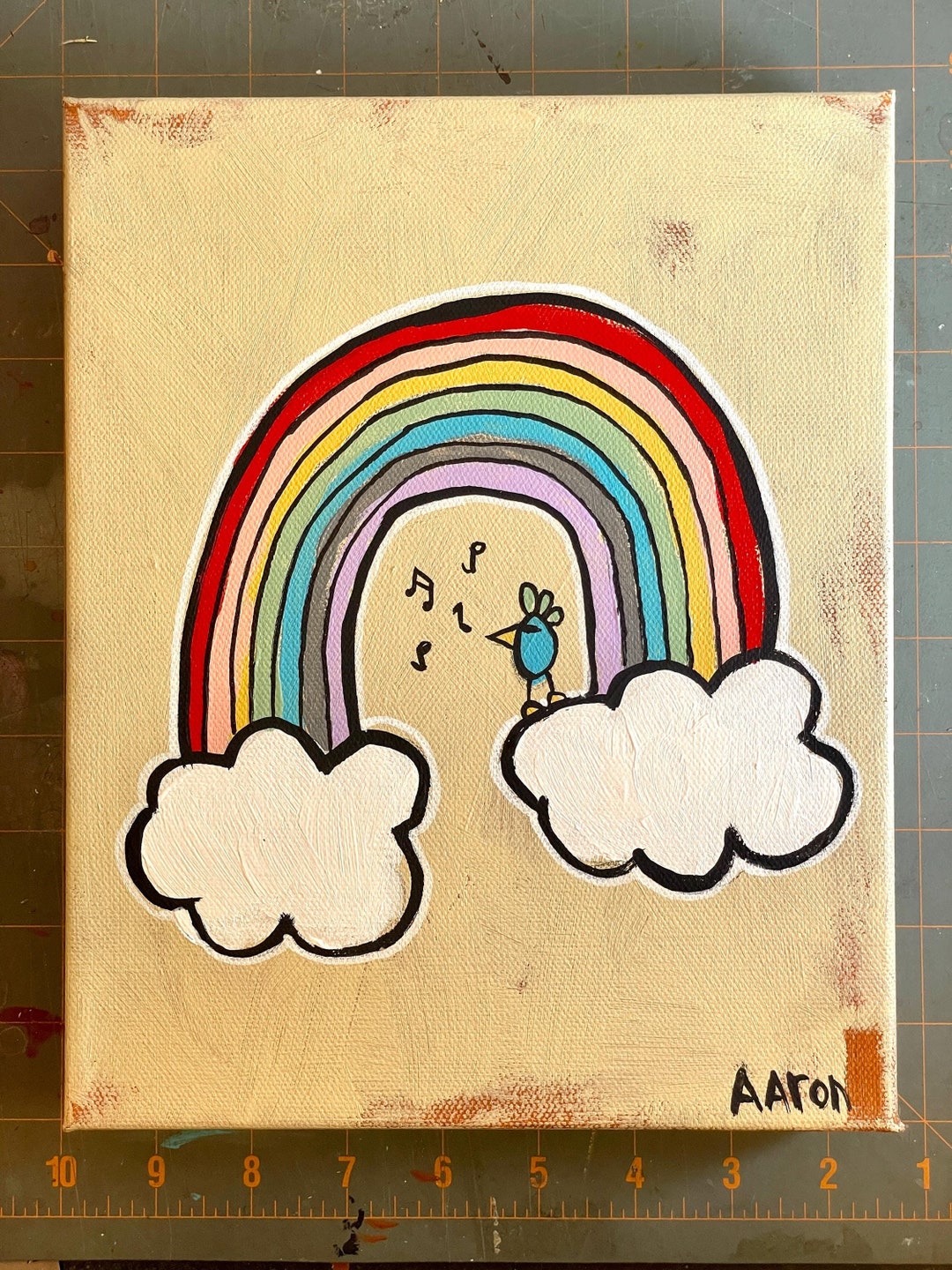 Under the Rainbow (singing) - 8”x10” Original Painting by Aaron Grayum ...