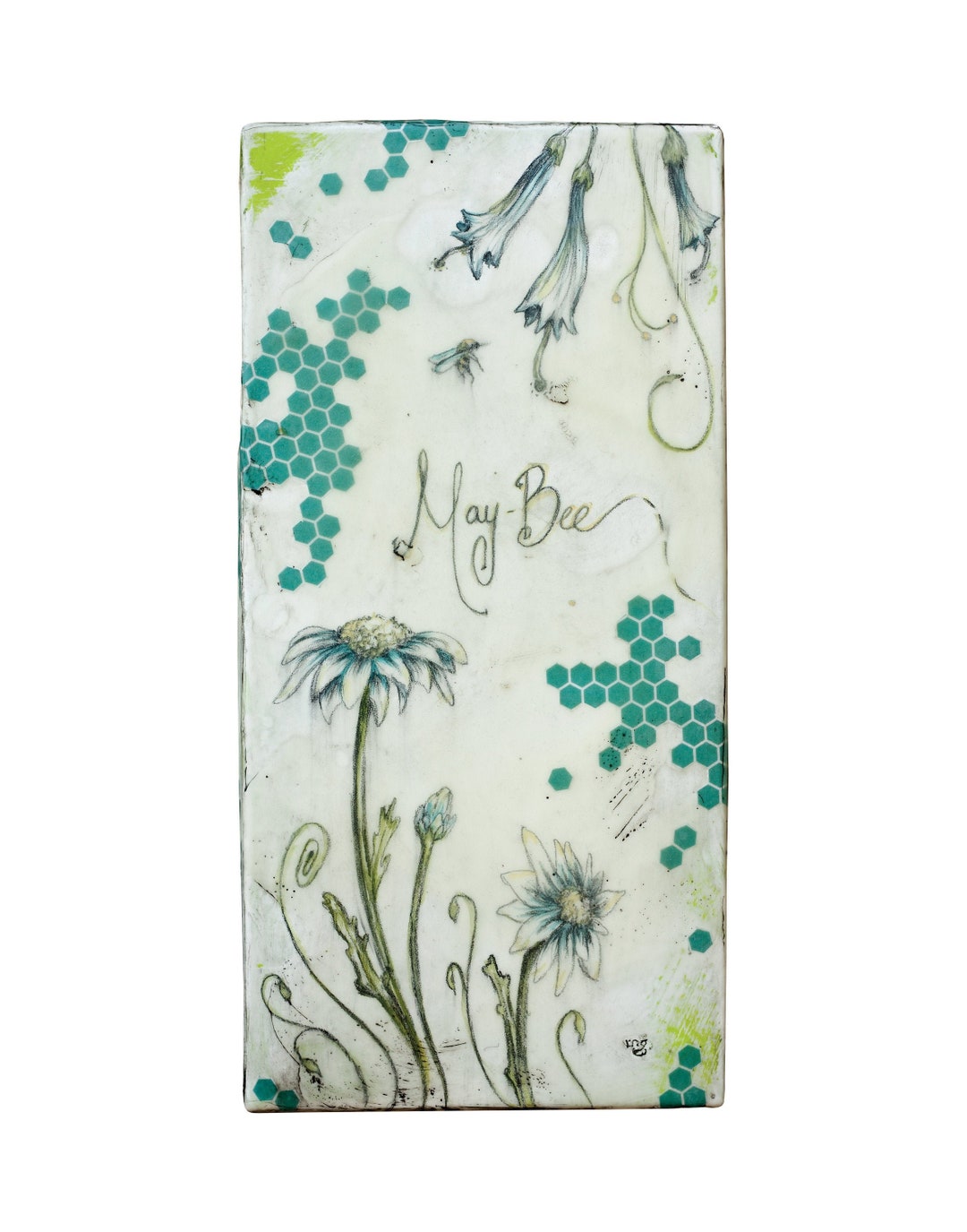 Encaustic "may-bee" - 11"x14" Fine Art Print by Michelle Grayum // Bees ...