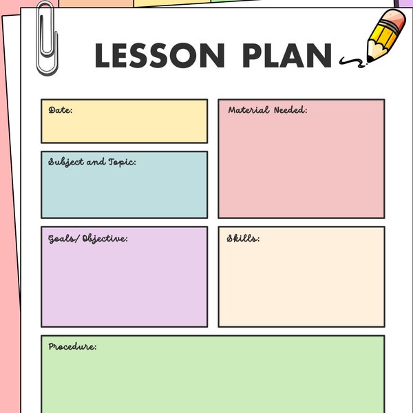 Daycare Lesson Plan Template - Etsy