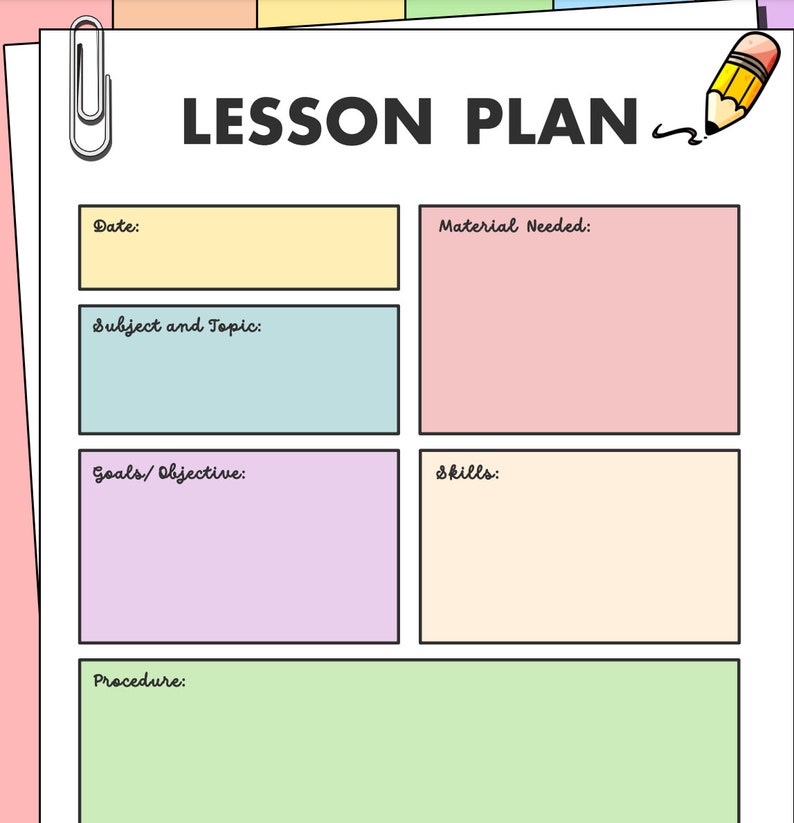 Simple Daily Lesson Plan Template for Daycare / Preschool / Pre-k ...