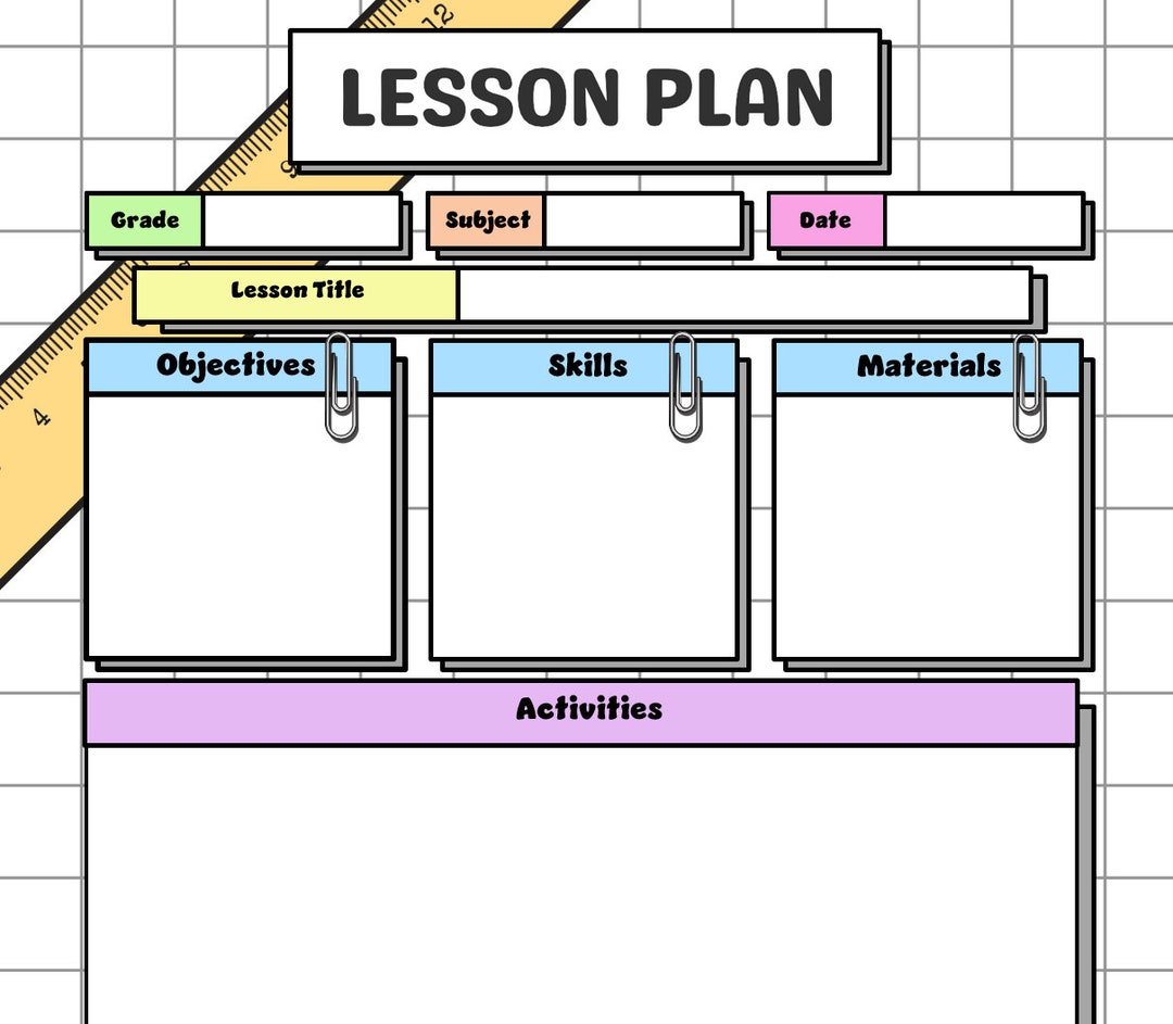 Simple Daily Lesson Plan Template for Daycare / Preschool / Pre-k ...