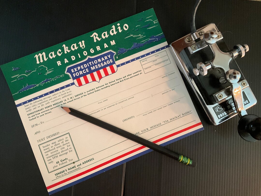 Vintage Mackay Radiogram Form Ham Radio Gift Telegram Telegraph Digital ...
