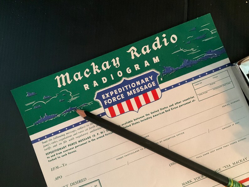 Vintage Mackay Radiogram Form Ham Radio Gift Telegram Telegraph Digital ...