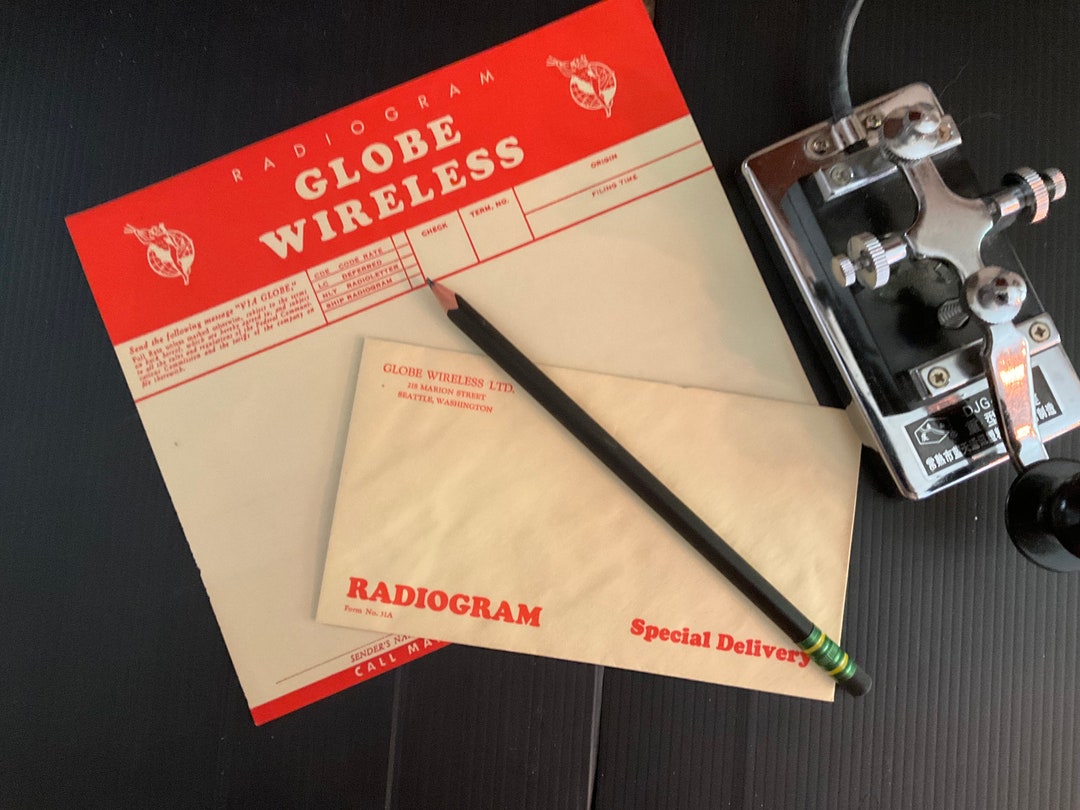 Vintage Globe Wireless Radiogram Form Wireless Ham Radio Gift Printable ...