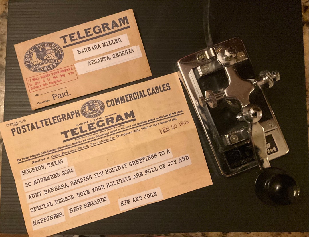 Send a Customized Greeting Card, Vintage Postal Telegraph Telegram ...