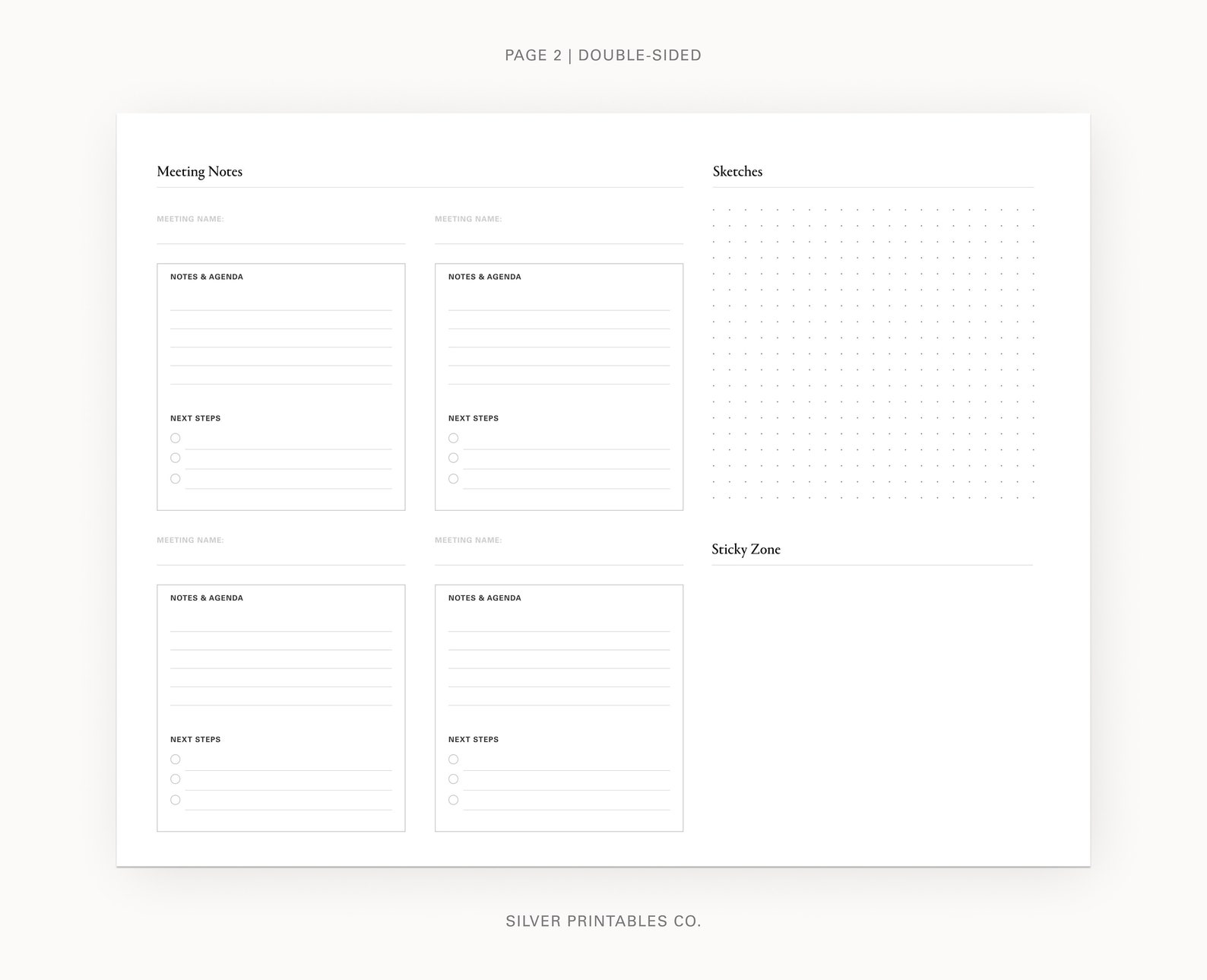Weekly Overview Planner US Letter Printable PDF Goodnotes Work From ...