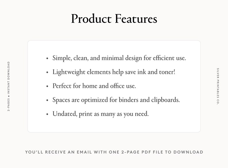 Weekly Overview Planner US Letter Size Minimalist Weekly Planner ...