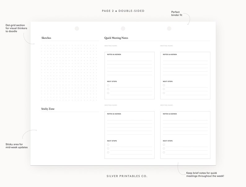 Weekly Overview Planner US Letter Size Minimalist Weekly Planner ...